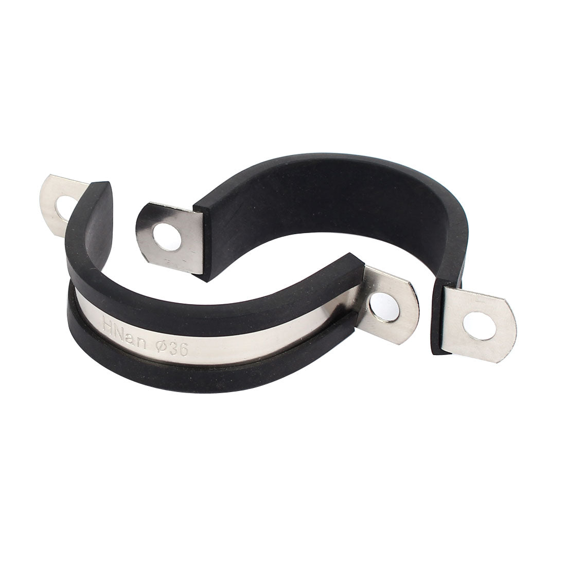 Uxcell 36mm Dia EPDM Rubber Lined U Shaped Pipe Tube Wire Clamps Clips ...