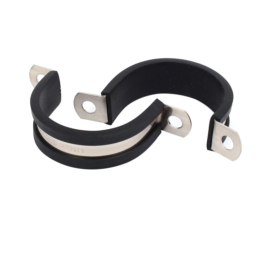 Uxcell 38mm Dia EPDM Rubber Lined U Shaped Pipe Tube Wire Clamps Clips ...