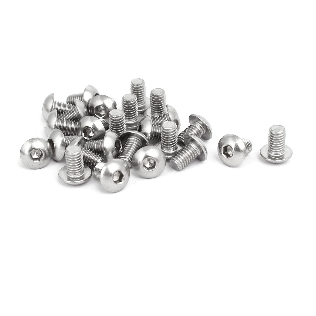 Uxcell M5x8mm 304 Stainless Steel Button Head Hex Socket Cap Screws ...