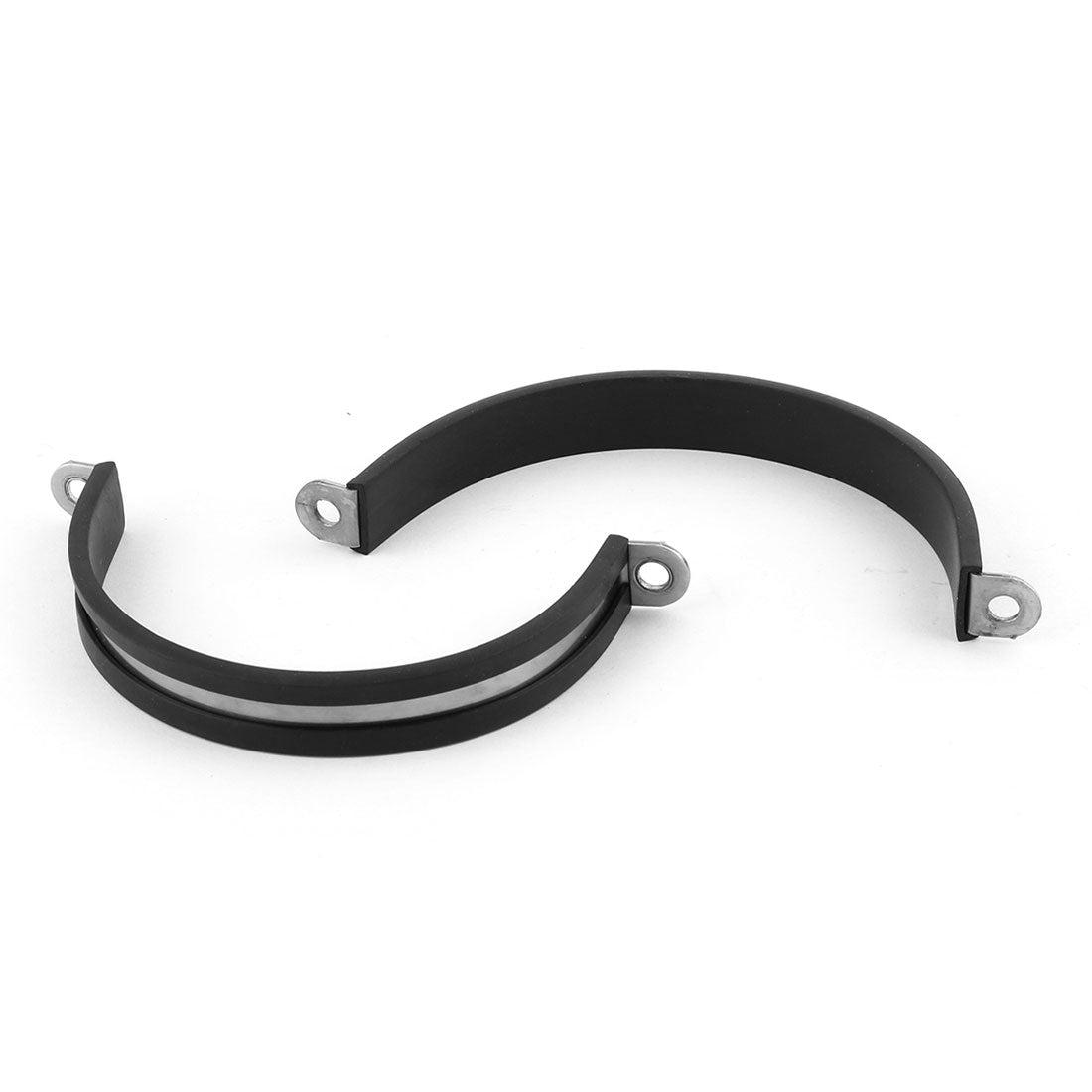 Uxcell 75mm Dia Rubber Lined U Shaped Wire Cable Hose Pipe Clamps Clips ...