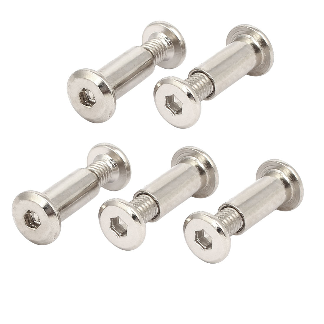Uxcell M6x20mm Male Thread Cabinet Hex Socket Head Screw Post Silver ...
