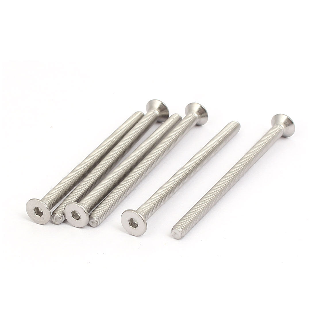 Uxcell M4x60mm 316 Stainless Steel Flat Head Hex Socket Cap Screws Silver Tone 6pcs | Harfington