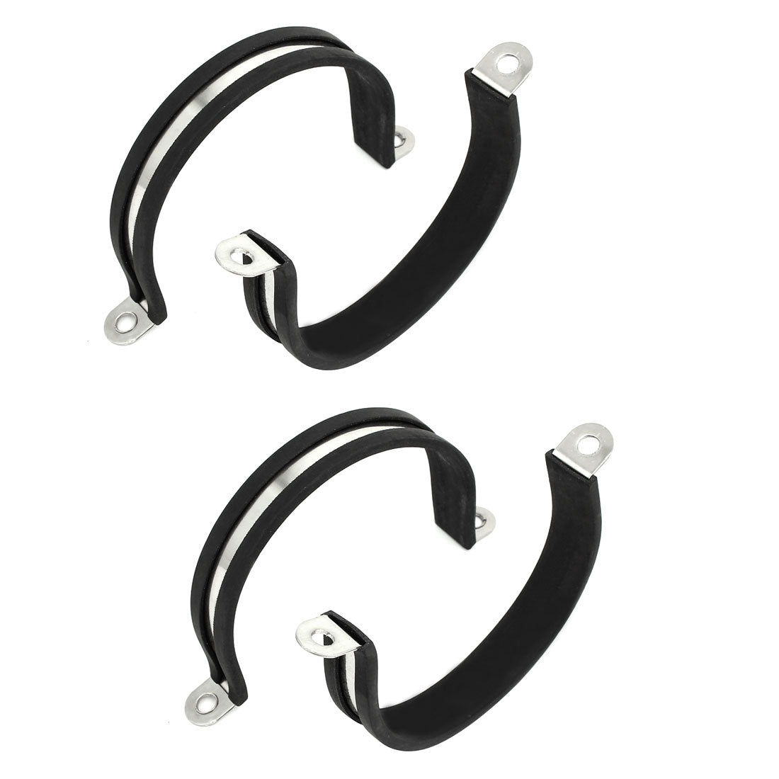 Uxcell 60mm Dia Rubber Lined U Shaped 304 Stainless Steel Pipe Clip ...