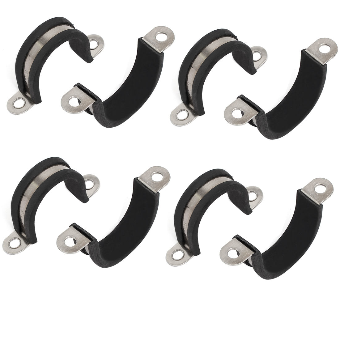 Uxcell 28mm Dia Rubber Lined U Shaped 304 Stainless Steel Pipe Clip ...