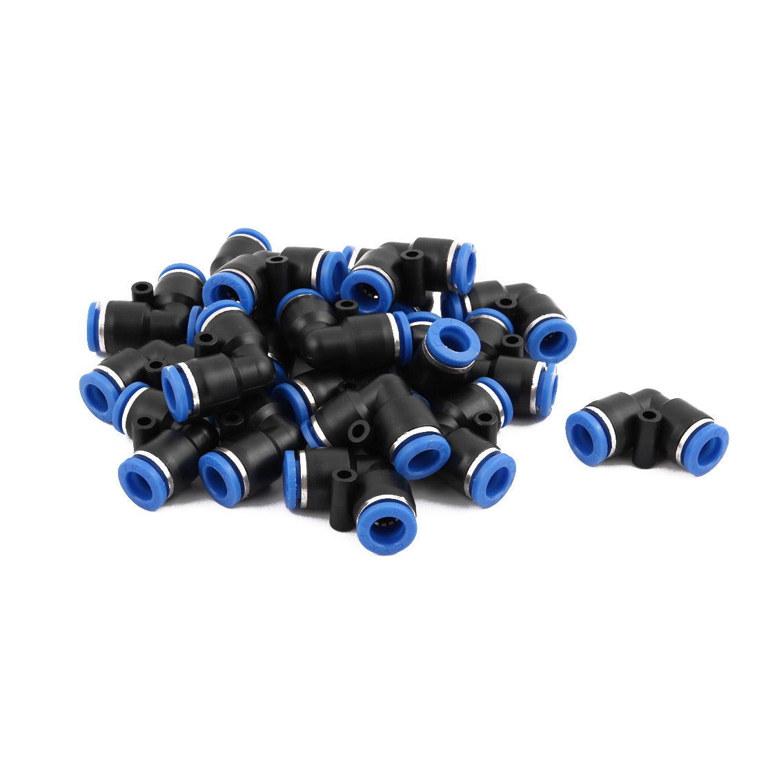 Uxcell 20Pcs 8mm Dia L Type Tube Hose Pneumatic Air Quick Fitting Push ...