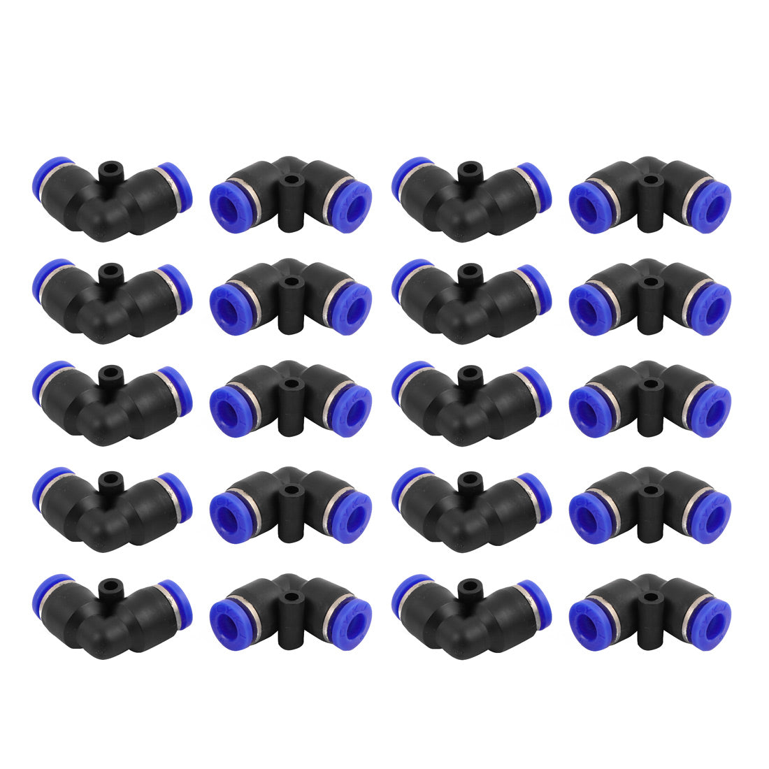 Uxcell 20Pcs 6mm Dia L Type Tube Hose Pneumatic Air fitting Push in ...