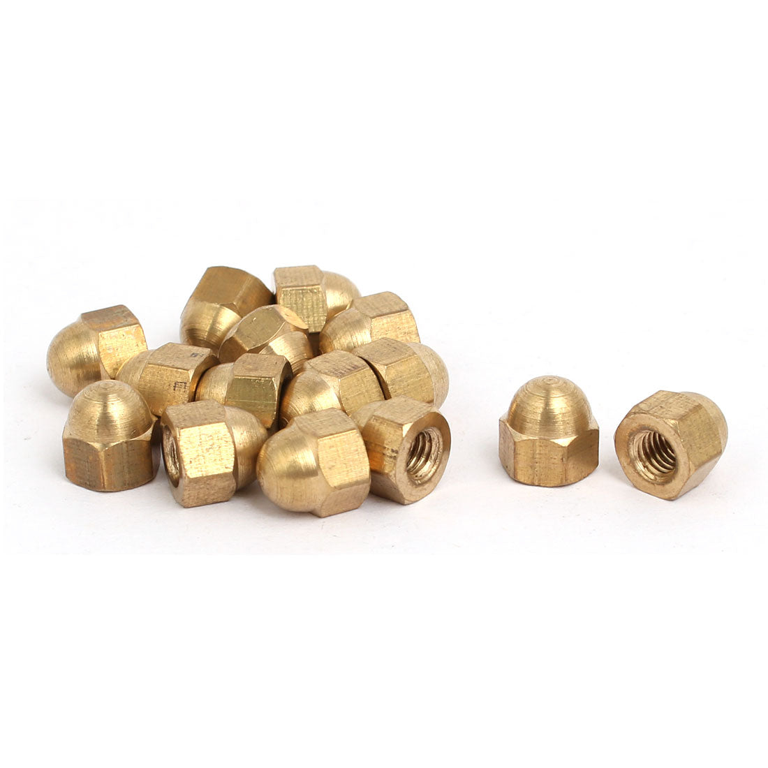 Uxcell 15pcs M4 Female Thread Nut DIN1587 Dome Cap Head Hex Brass Tone ...