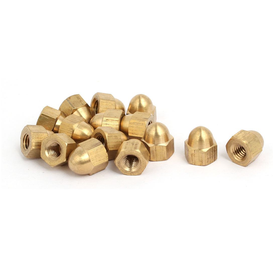 Uxcell 15pcs M6 Female Thread Nut DIN1587 Dome Cap Head Hex Brass Tone ...