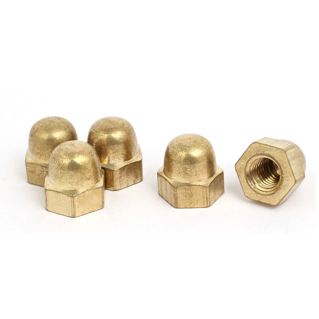 Uxcell 5pcs M10 Female Thread Nut DIN1587 Dome Cap Head Hex Brass Tone ...