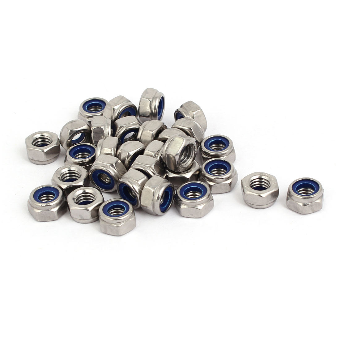 Uxcell M6 Thread Dia 304 Stainless Steel Self-locking Nylon Insert Lock ...