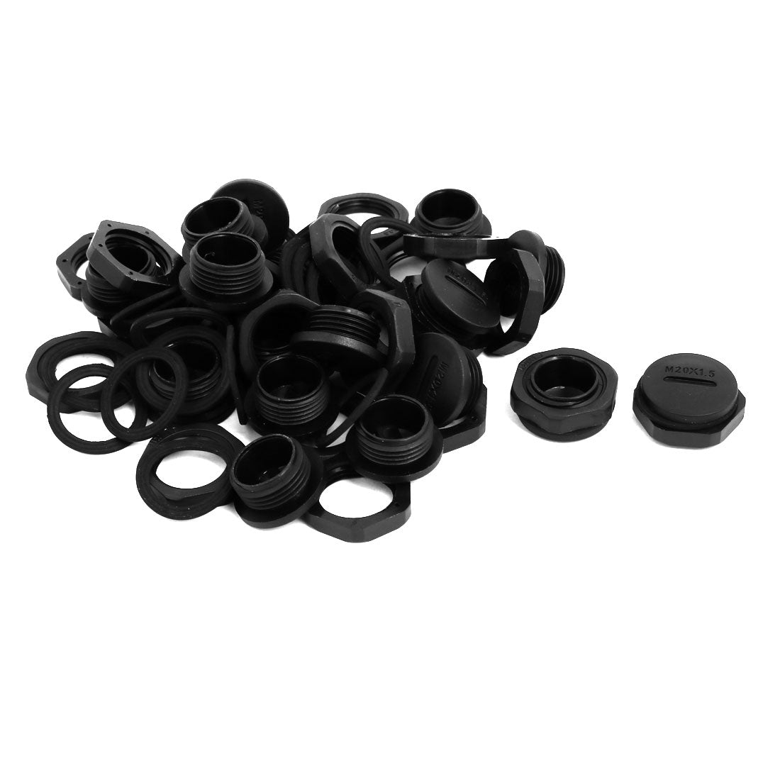 Uxcell M20x1.5mm Nylon Male Threaded Cable Gland Screw End Cap Cover ...