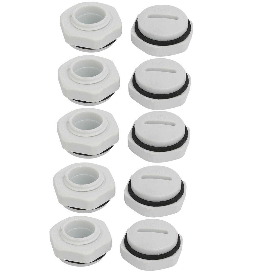 Uxcell PG9 Nylon Male Threaded Cable Gland Screw End Cap Cover Gray ...