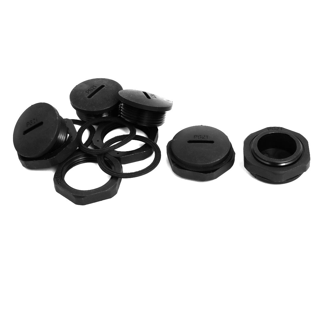 Uxcell PG21 Nylon Male Threaded Cable Gland Screw End Cap Cover Black ...