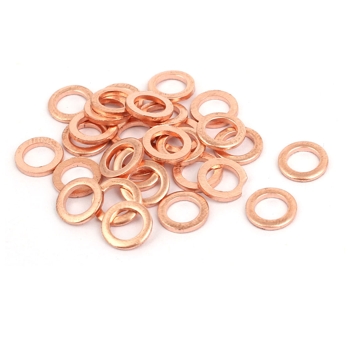 Uxcell 30pcs 5mmx8mmx1mm Copper Flat Ring Sealing Crush Washer Gasket ...