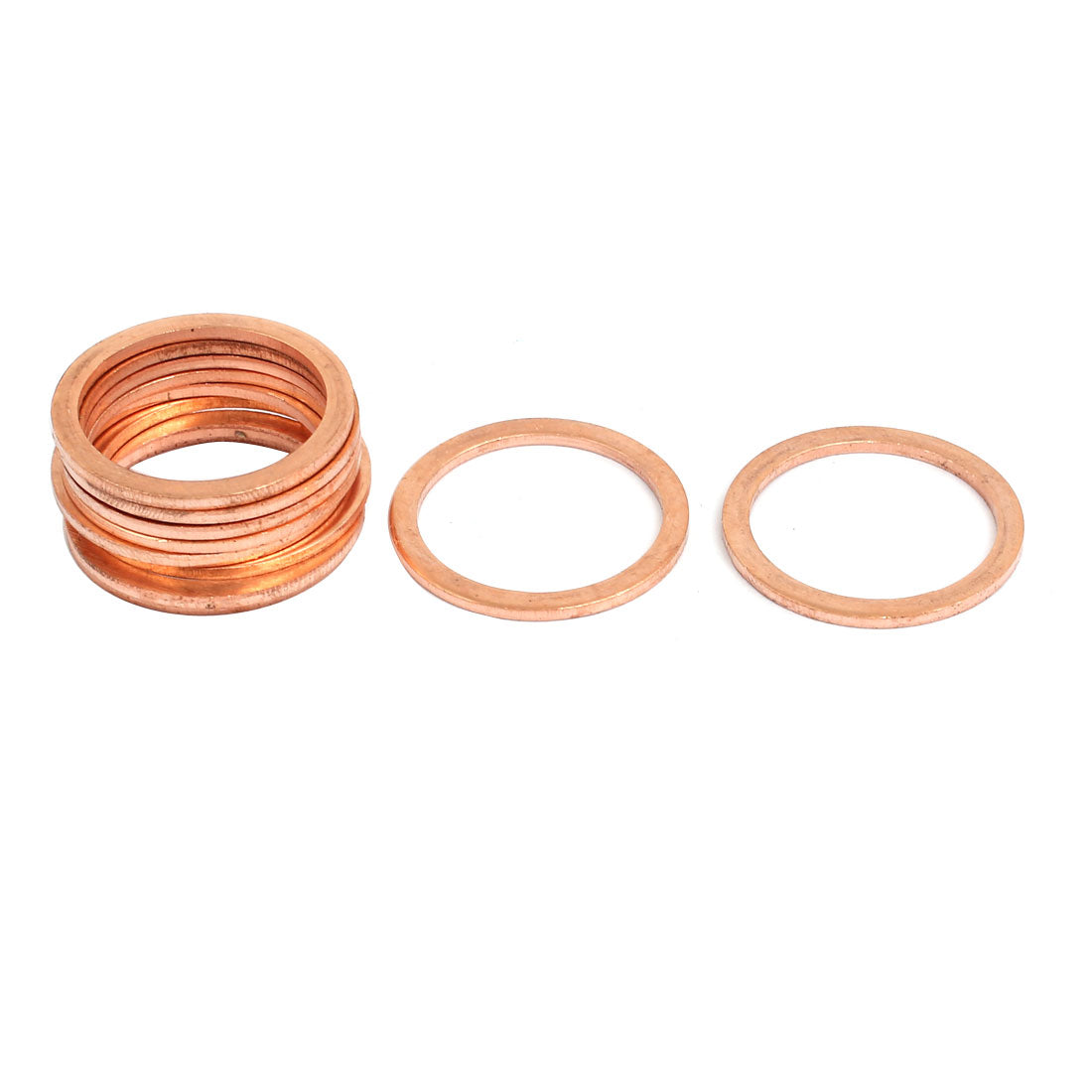 Uxcell 10pcs 22mmx27mmx1.5mm Copper Flat Ring Sealing Crush Washer ...