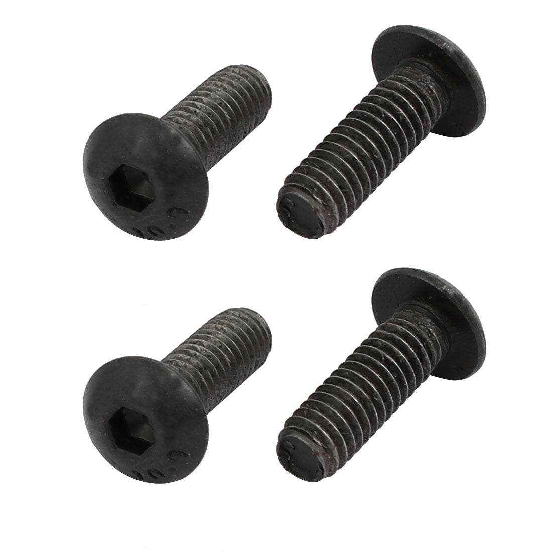 Uxcell 4pcs M4x12mm 10.9 Grade Hex Socket Reverse Left Hand Thread ...