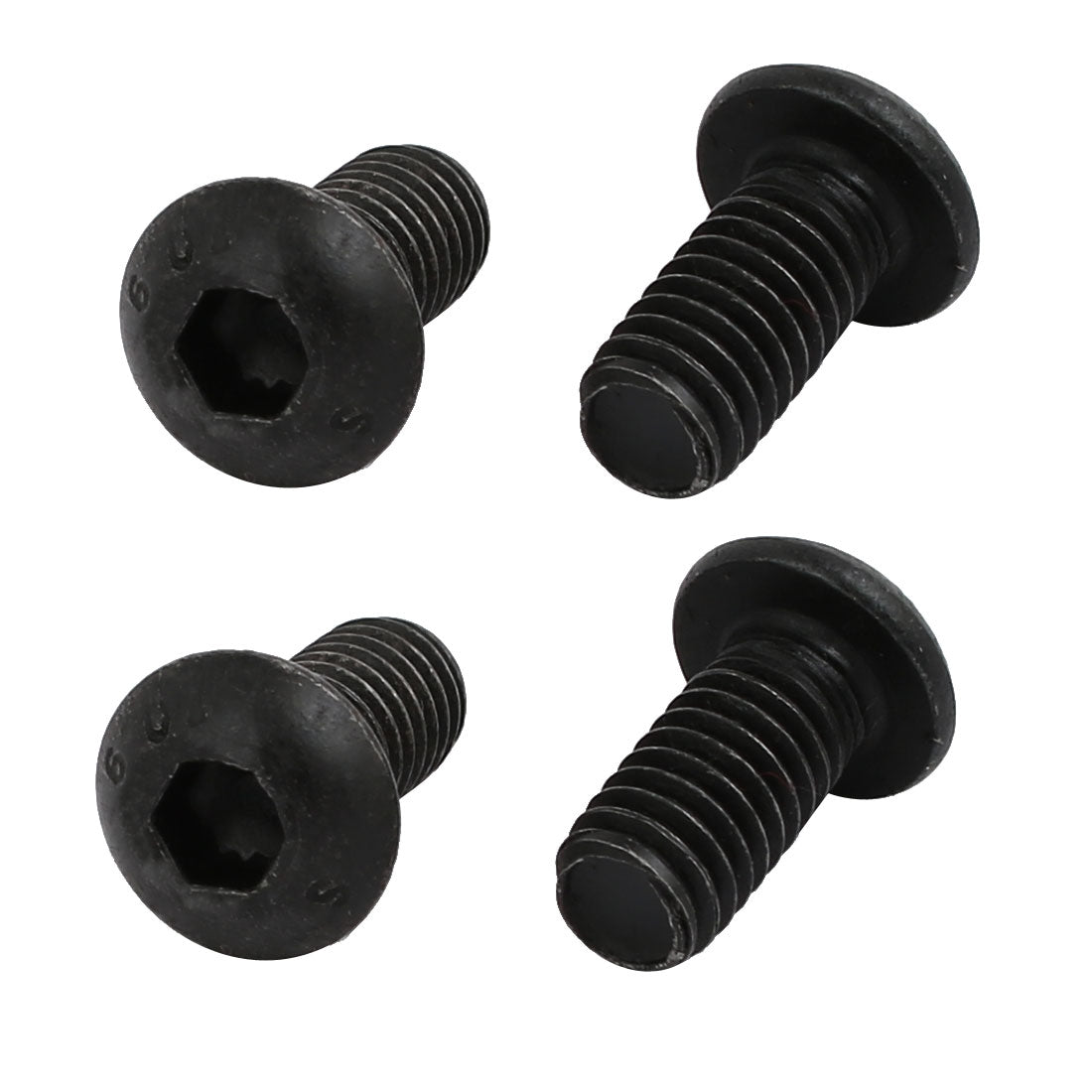 Uxcell 10.9 Grade M6x12mm Round Head Inner Hex Socket Left Hand Thread ...