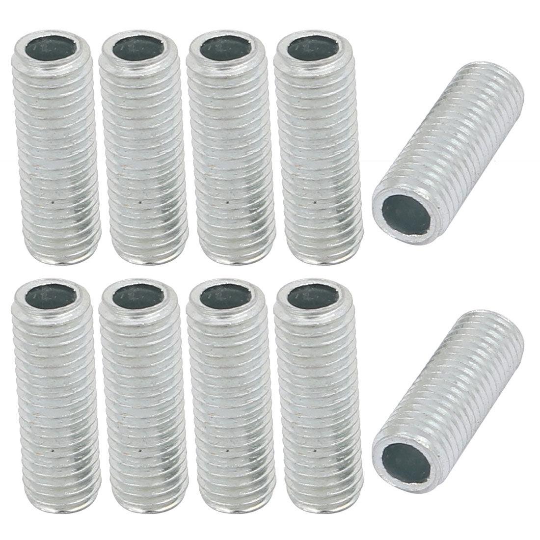 Uxcell 10Pcs Metric M7 1mm Pitch Thread Zinc Plated Pipe Nipple Lamp ...