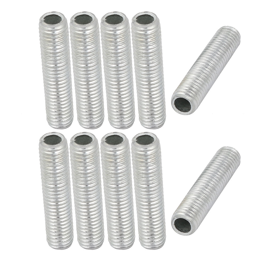 Uxcell 10Pcs Metric M7 1mm Pitch Thread Zinc Plated Pipe Nipple Lamp ...