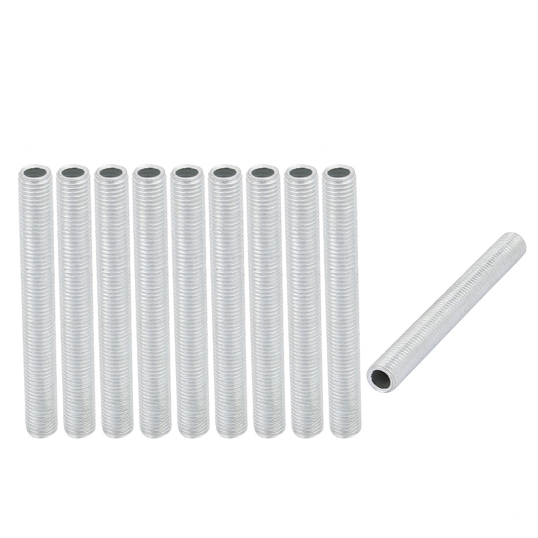 Uxcell 10Pcs M8 1mm Pitch Threaded Zinc Plated Pipe Nipple Lamp Parts ...