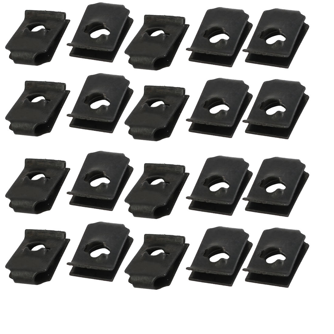 Uxcell 20pcs Spring Steel Speed Fastener U Nut Clip Black for M4 / ST3 ...