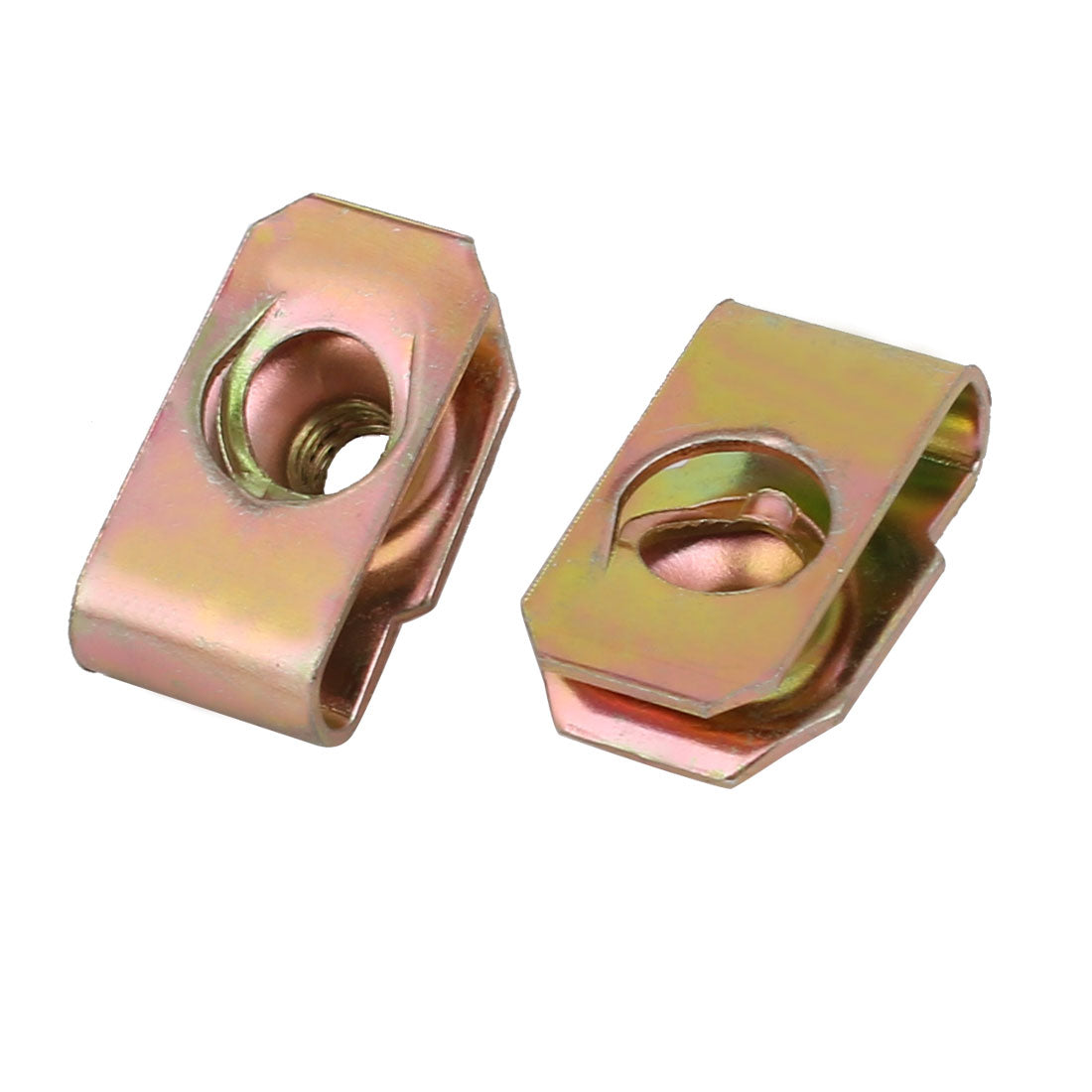 Uxcell 20pcs 65Mn Spring Steel Speed Fastener U Nut Clip Brass Tone for ...