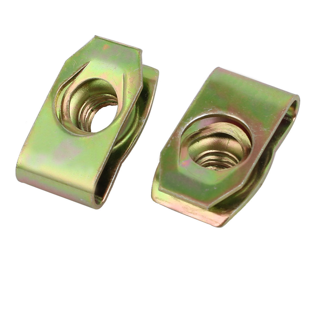 Uxcell 25pcs Spring Steel Speed Fastener Extruded U Nut Brass Tone for ...