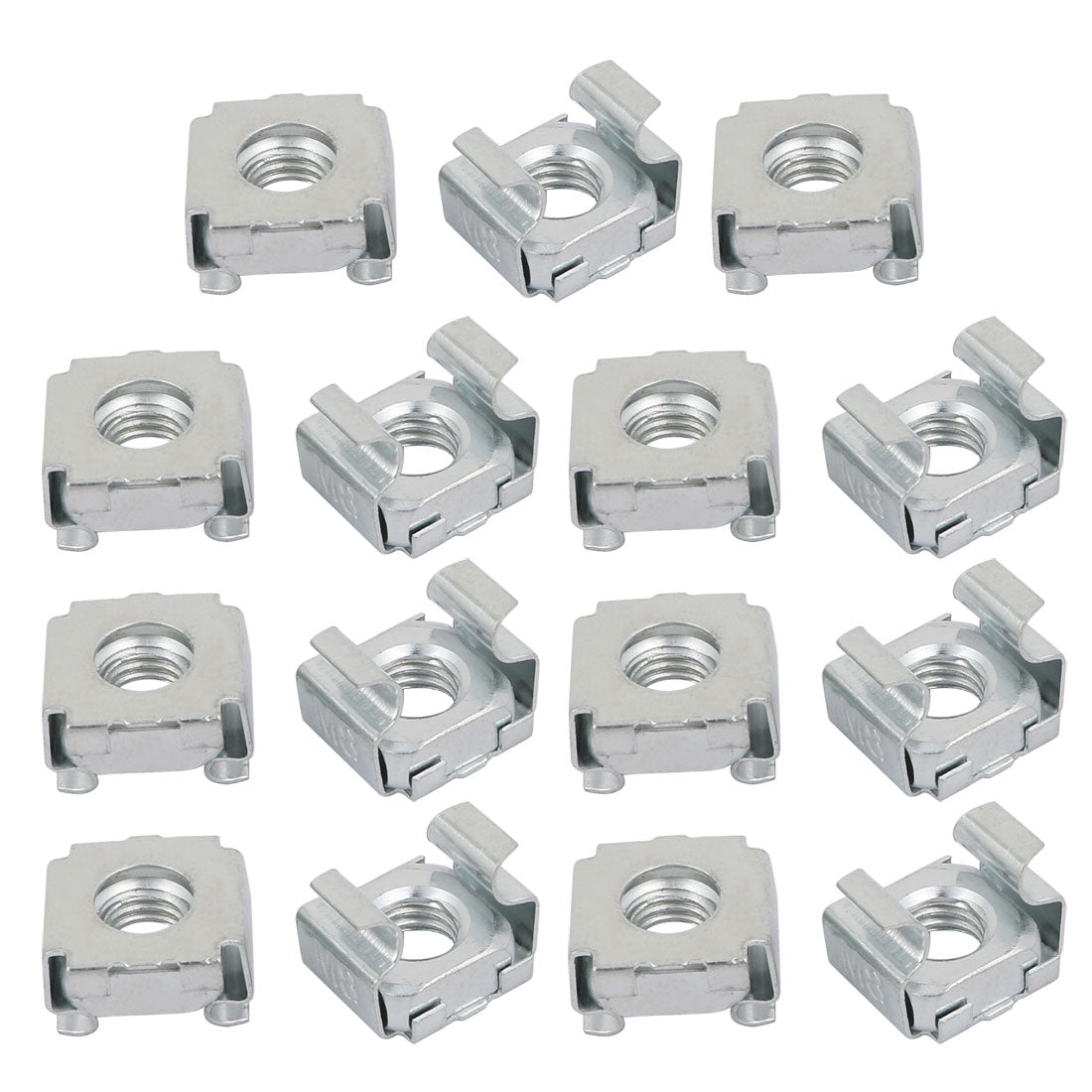 Uxcell 15pcs M8 Carbon Steel Zinc Plated Cage Nut Silver Tone for ...