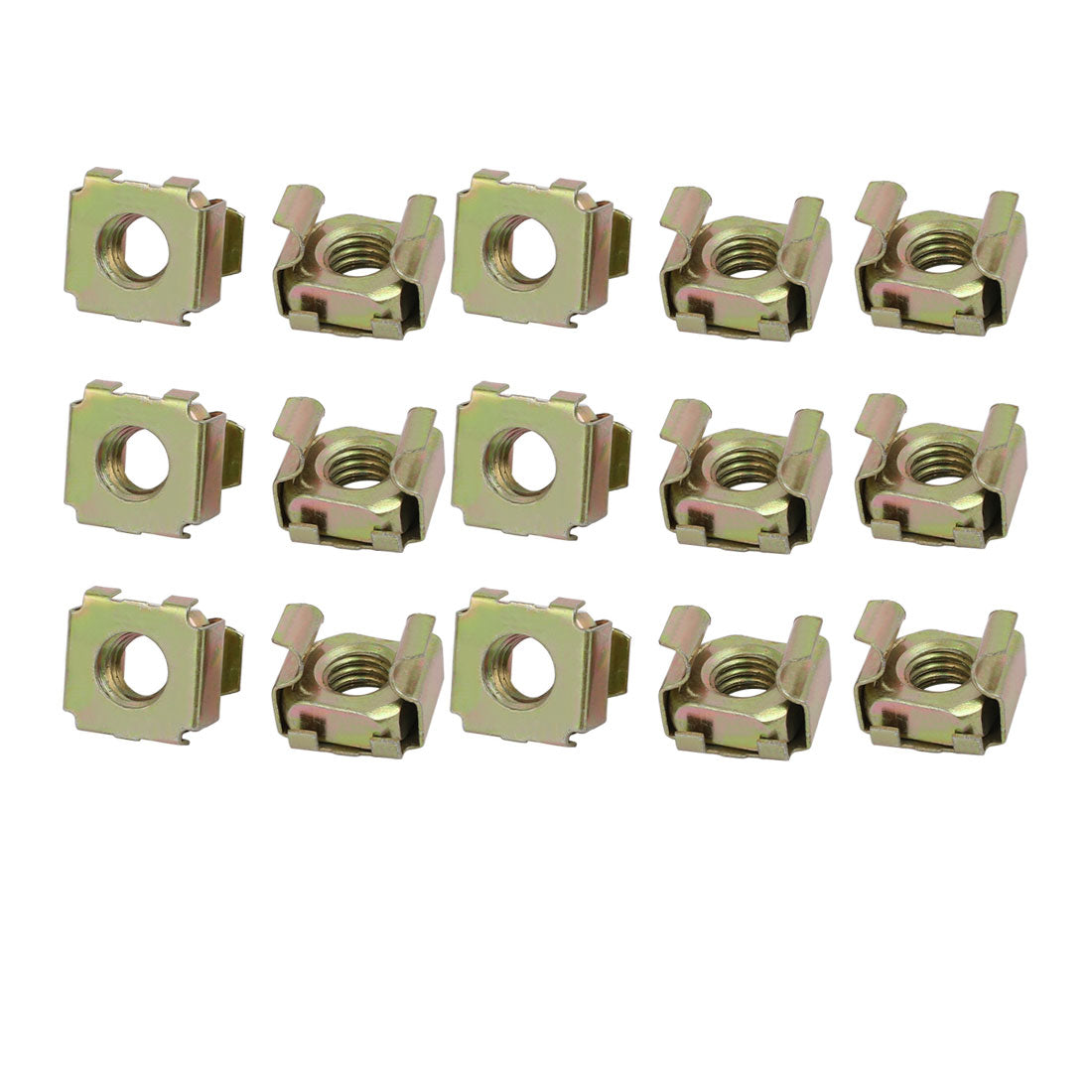 Uxcell 15pcs M8 Carbon Steel Captive Cage Nut Brass Tone for Server ...