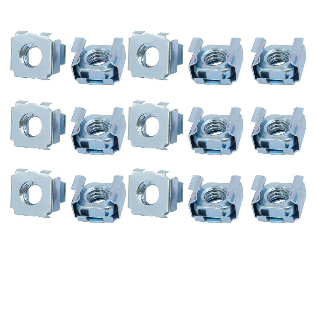 Uxcell 15pcs M8 65Mn Spring Steel Captive Cage Nut Silver Tone for ...