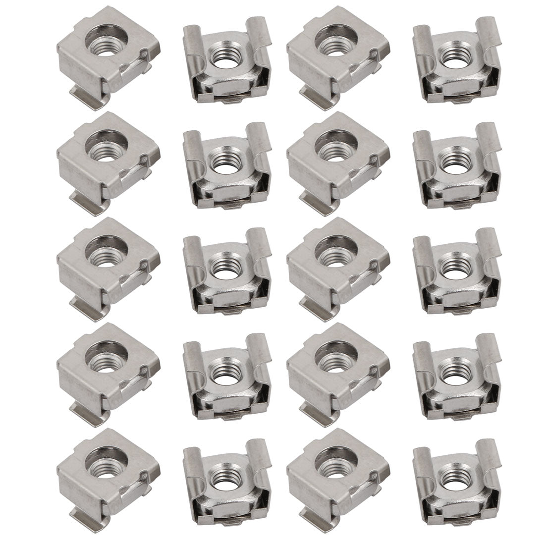 Uxcell 20pcs M5 304 Stainless Steel Cage Nut Silver Tone for Server ...