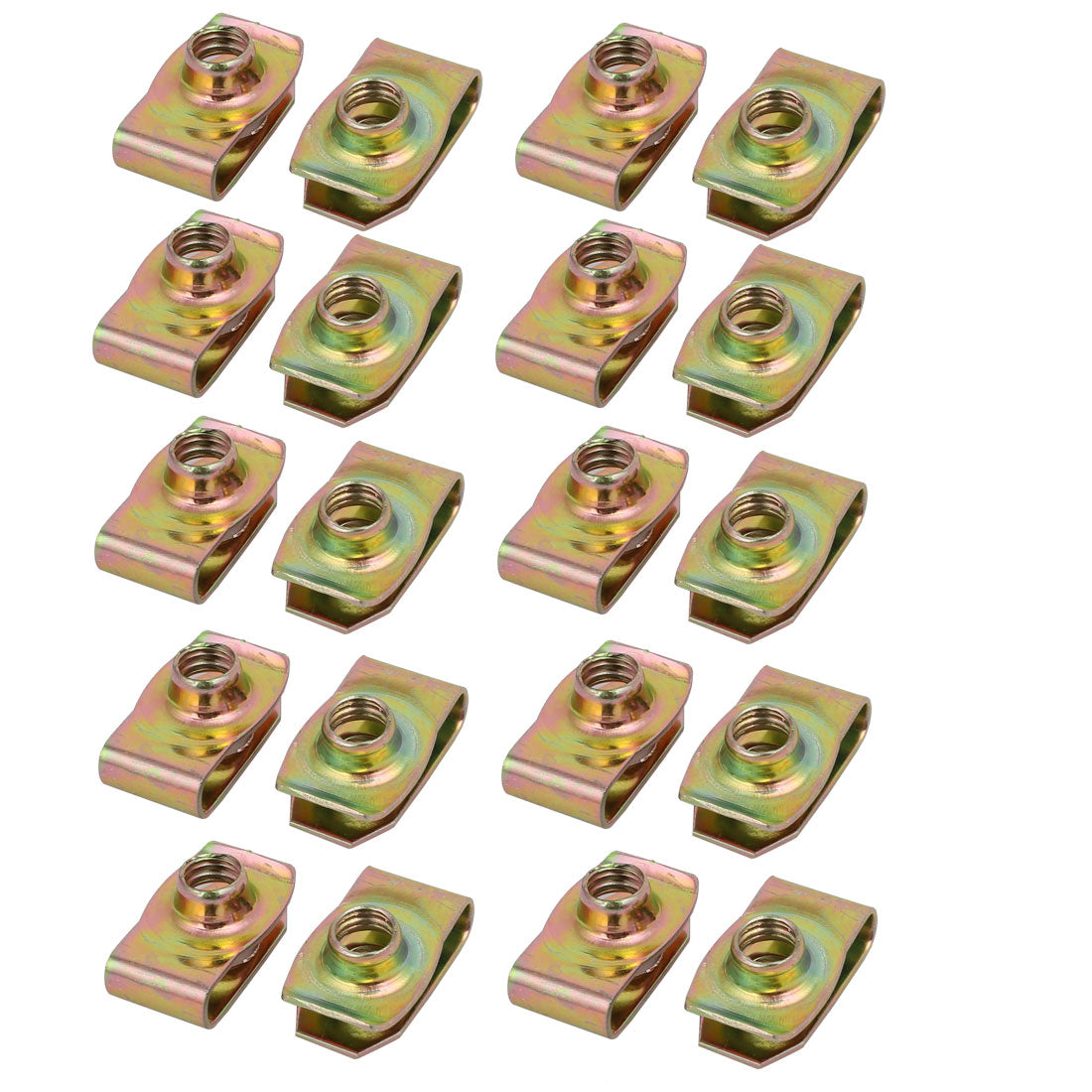 Uxcell Fit M8 Screw 65Mn Spring Steel Zinc Plated U Nut Brass Tone 26 ...