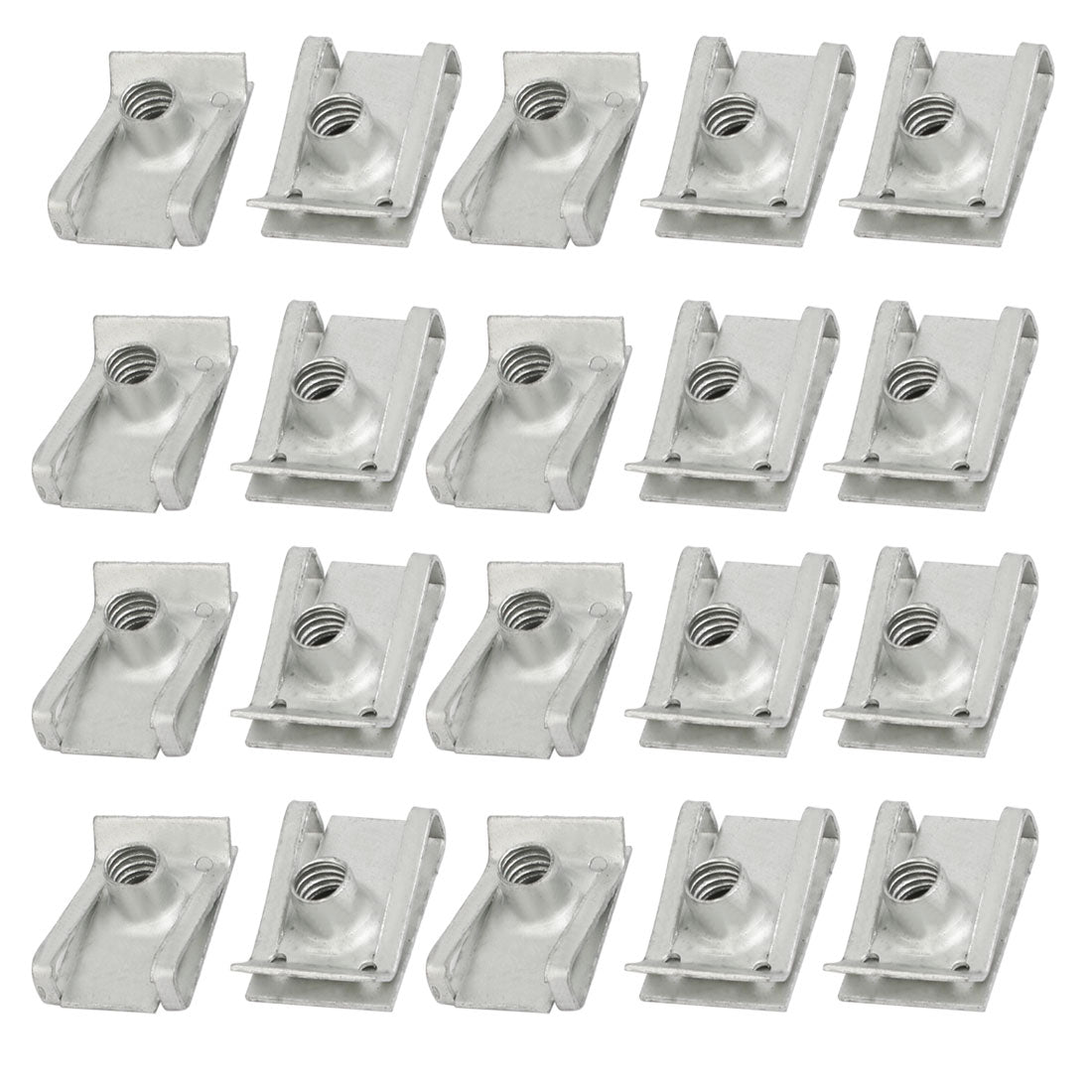 Uxcell Fit M6 Screw 65Mn Spring Steel U Clip Nut Silver Tone 25mm x ...