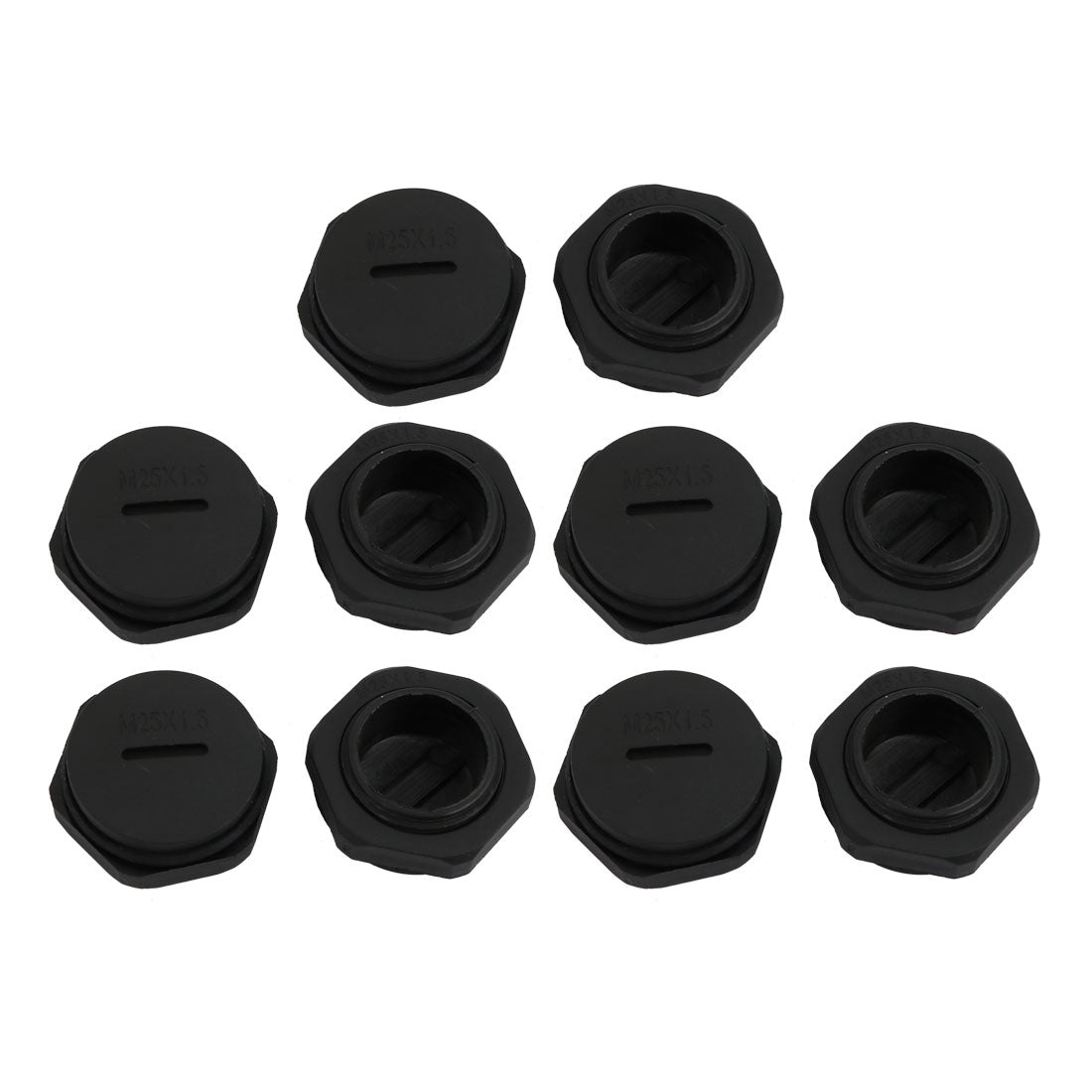 Uxcell 10pcs M25 x 1.5mm Nylon Male Threaded Cable Gland Cap Round ...