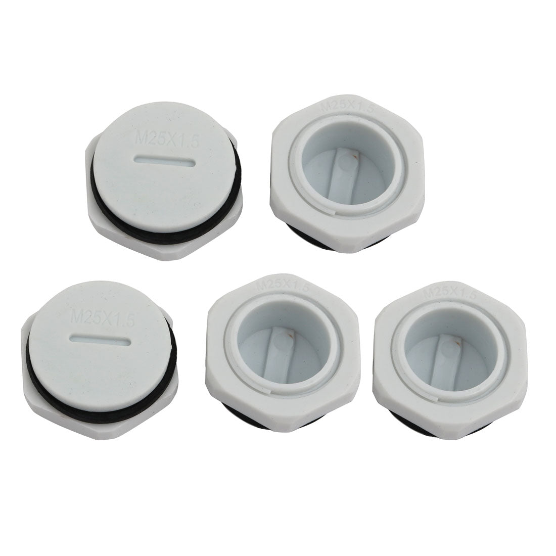 Uxcell 5pcs GLW-M25 Nylon Threaded Cable Gland Cap Round Screw-in Cover ...