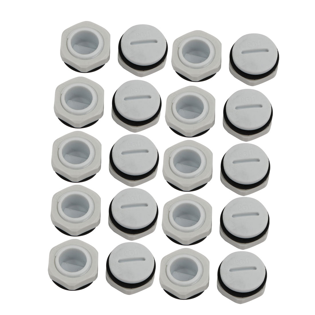 Uxcell 20pcs GLW-PG11 Nylon Threaded Cable Gland Cap Round Screw-in ...
