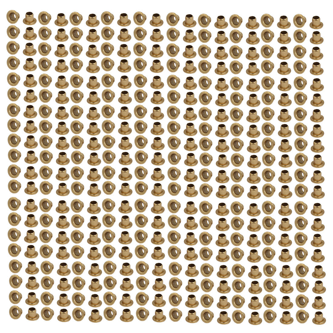 Uxcell 200pcs M3 x 3mm Brass Plated Metal Hollow Eyelets Rivets Gold ...