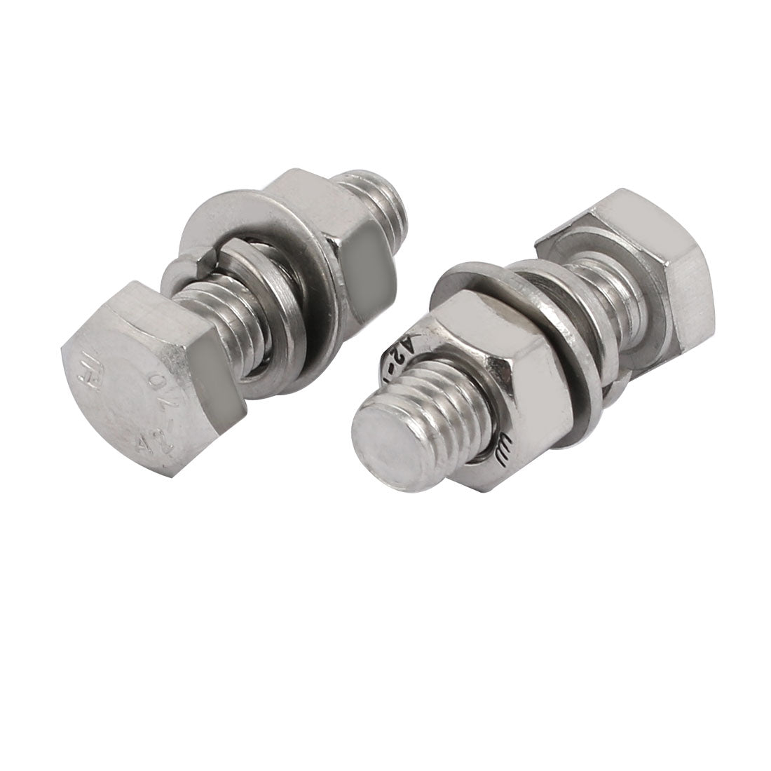 Uxcell 10 Set M8x30mm 304 Stainless Steel Hex Bolts w Nuts and Washers ...
