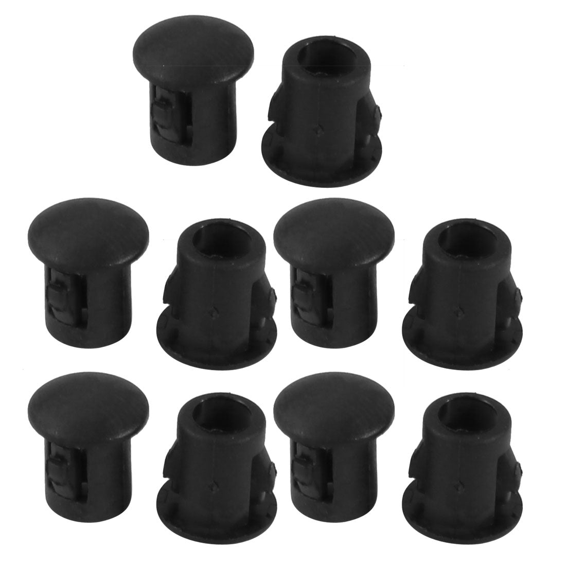 Uxcell 10pcs 5mm Dia Black Plastic Tubing Plug Door and Window Locking ...