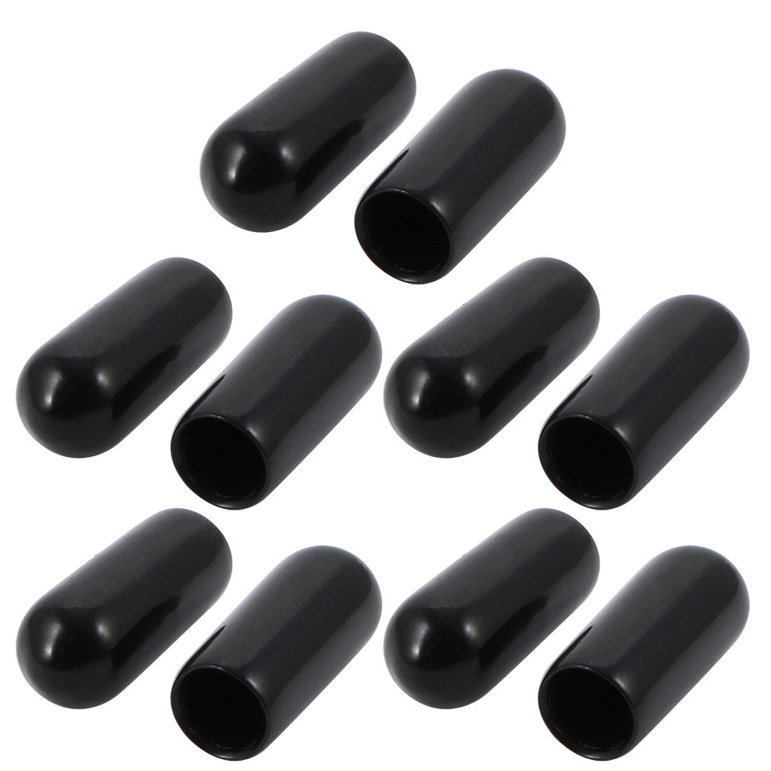 Uxcell 10Pcs 5mm Inner Dia PVC Flexible Vinyl End Cap Screw Thread ...