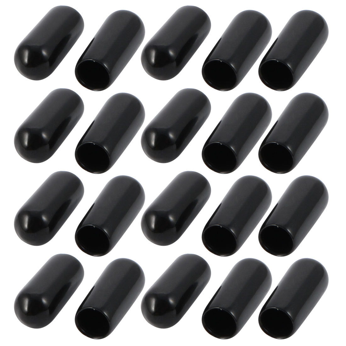 Uxcell 20Pcs 4.5mm Inner Dia PVC Flexible Vinyl End Cap Screw Thread ...