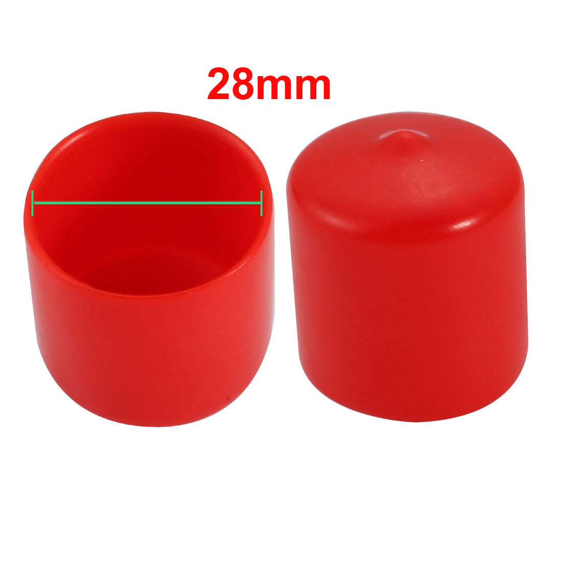Uxcell 2Pcs 28mm Inner Dia PVC Flexible Vinyl End Cap Screw Thread ...