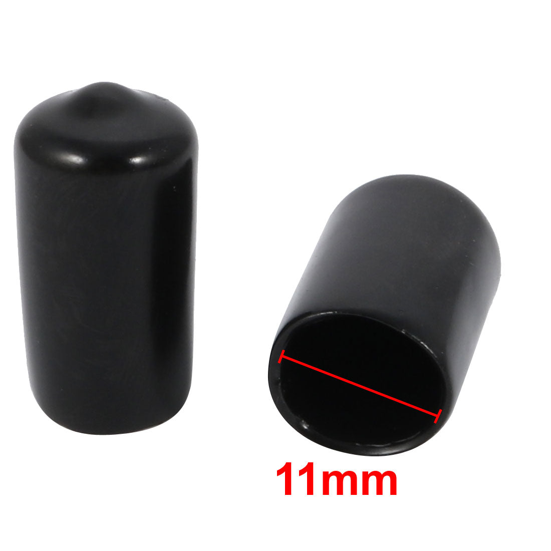 Uxcell 10pcs 11mm Inner Dia PVC Flexible Vinyl Cap Screw Thread ...
