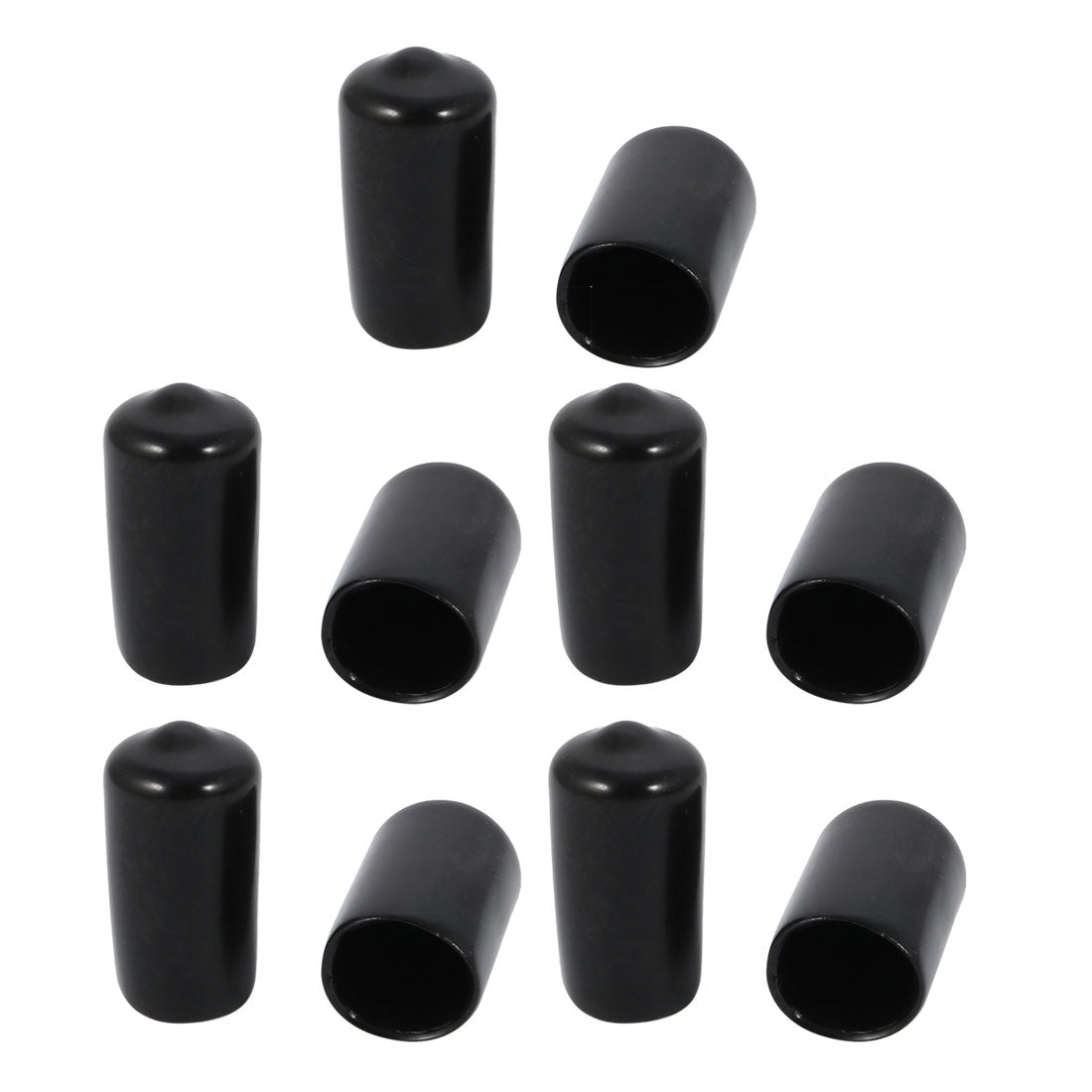 Uxcell 10pcs 11mm Inner Dia PVC Flexible Vinyl Cap Screw Thread ...
