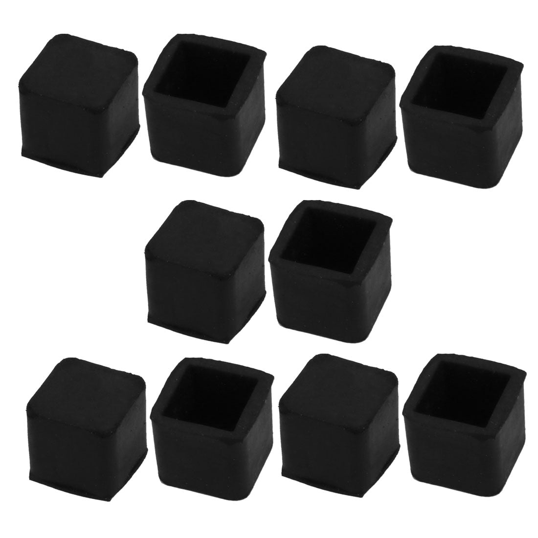 Uxcell 10Pcs Furniture Table Chair Square Rubber Leg Tip Cap 15mm x ...