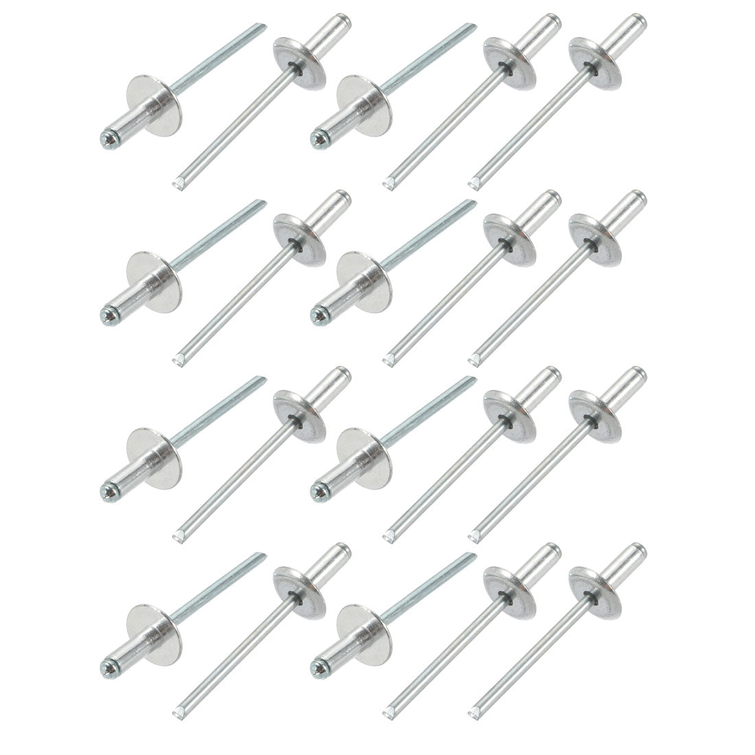 Uxcell 20 Pcs 4mm x 10mm Aluminum Open End Large Flange Blind Rivets ...