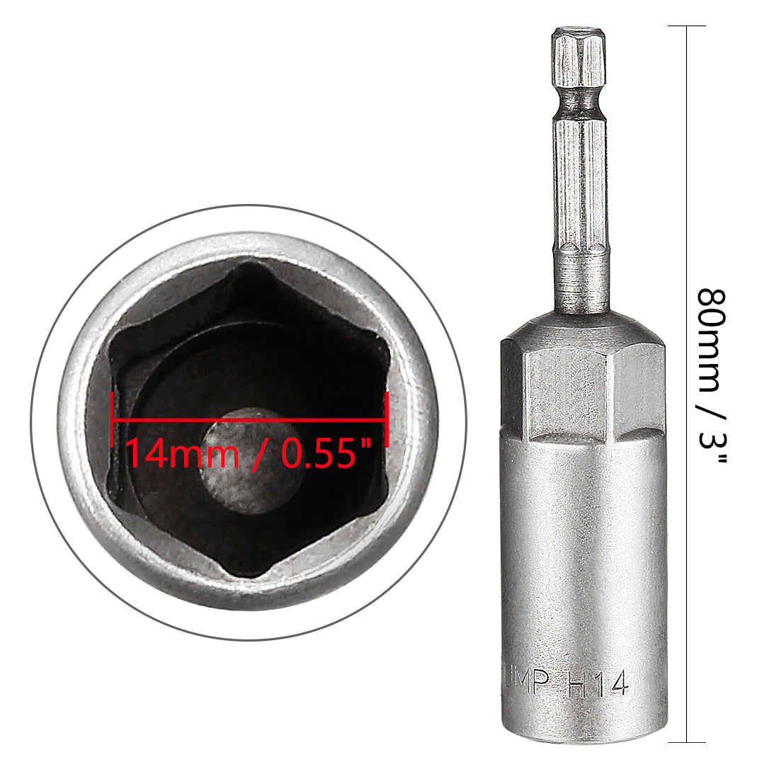 Uxcell 1/4" Quick Change Shank Cr-V 11mm Hex Nut Sockets Driver Wrench ...