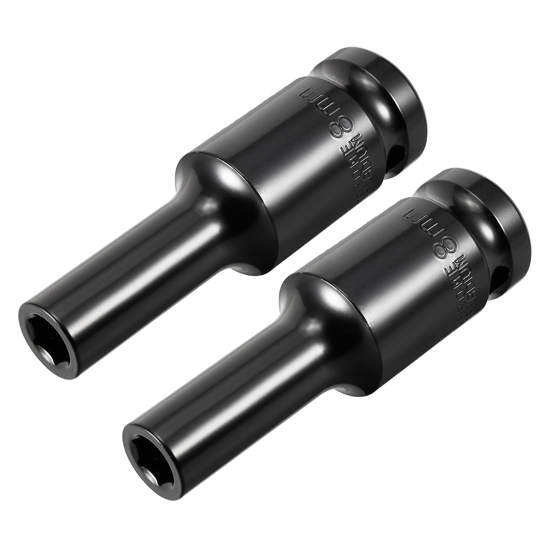 Uxcell 2 Pcs 1/2-Inch Drive by 8mm Deep Impact Socket, Cr-V, 6-Point ...