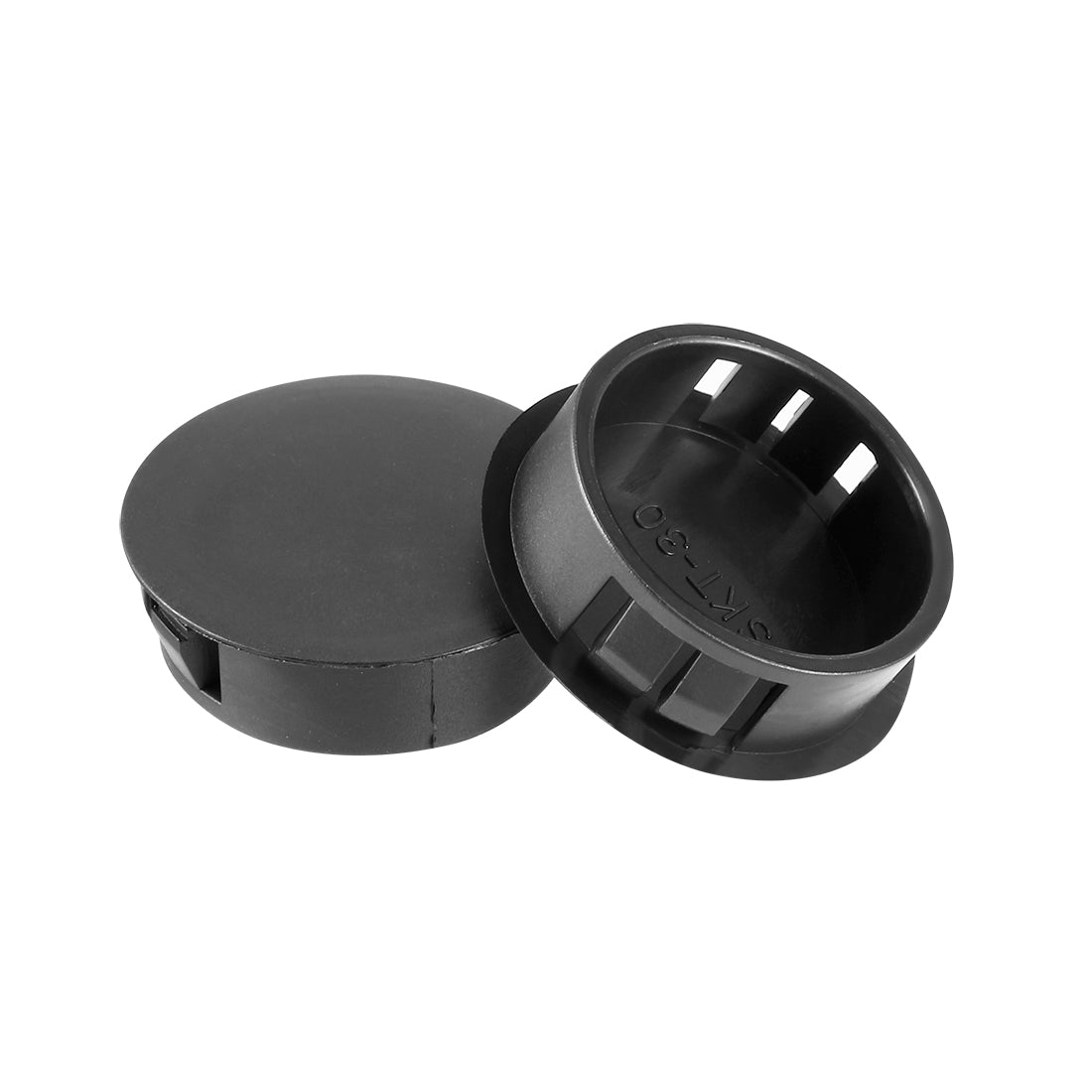 Uxcell 50pcs 30mm x 11.5mm Black Nylon Round Snap Locking Panel Hole ...