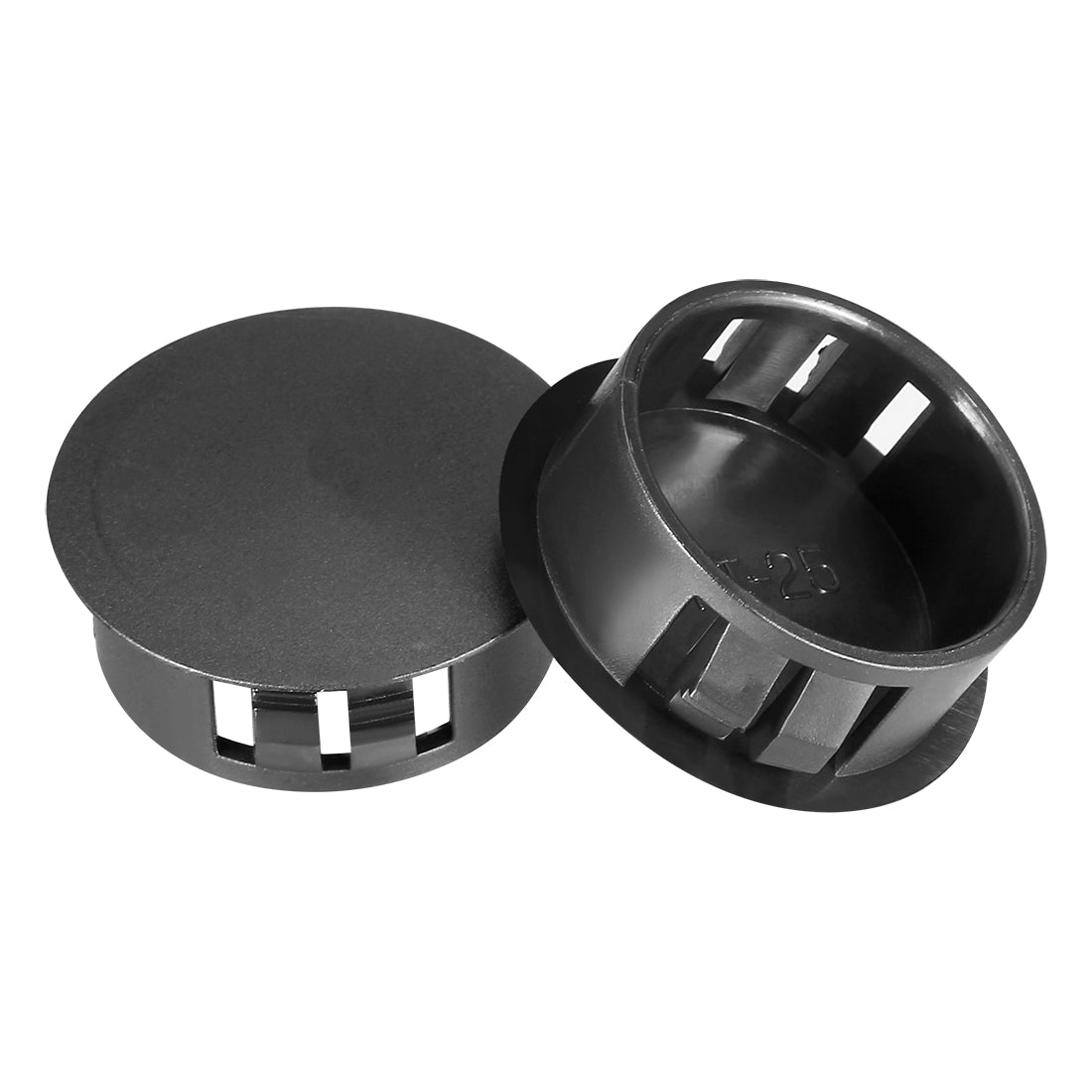 Uxcell 10 pcs 24.7mm x 11.4mm Black Nylon Round Snap Locking Panel Hole ...